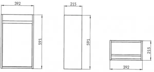 Cersanit S924-001 - Koupelnová skříňka pod umyvadlo CREA 39,2x21,5 cm bílá