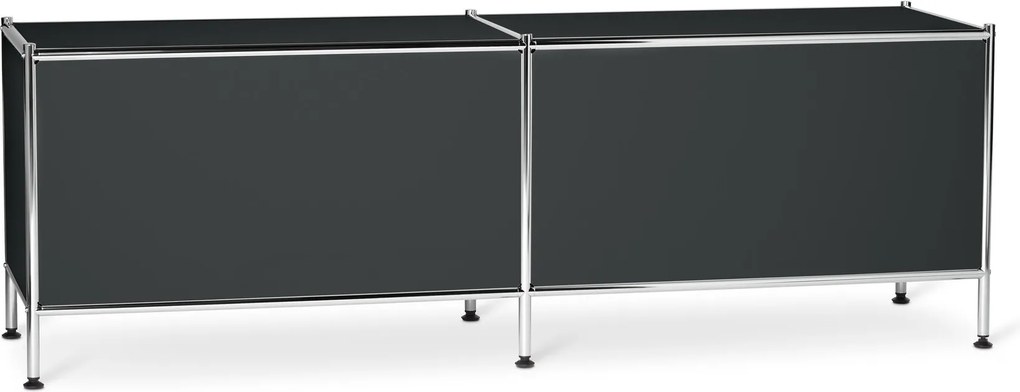 Tchibo - Kovová nízká skříňka CN3 s výklopnými dvířky, černá