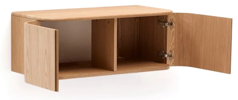 Závěsná skříňka pod umyvadlo v dekoru jasanu v přírodní barvě 90x35 cm Salaya – Kave Home