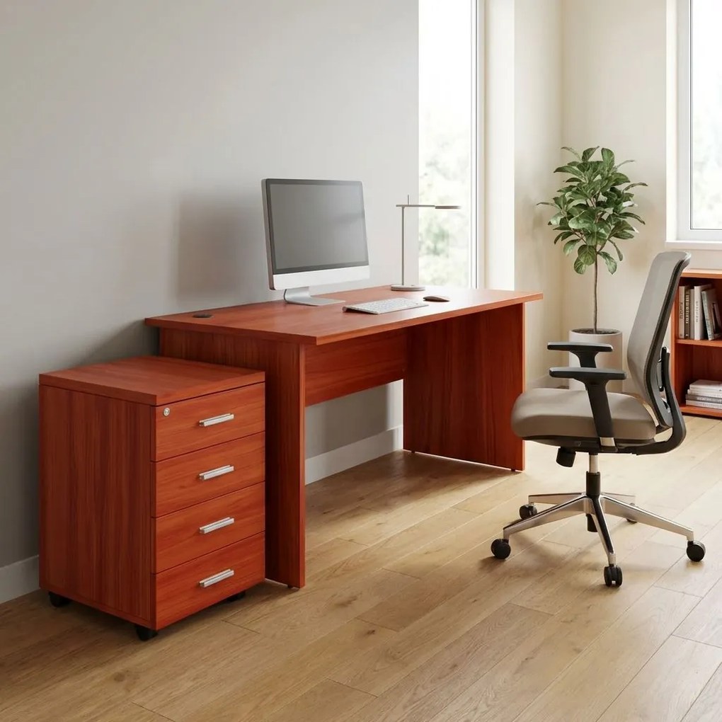 Sestava kancelářského nábytku SimpleOffice 1, 180 cm, třešeň