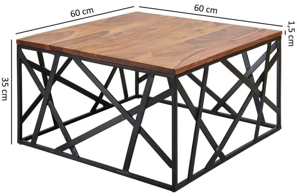 Bruxxi Konferenční stolek Helius, 60 cm, zlatá