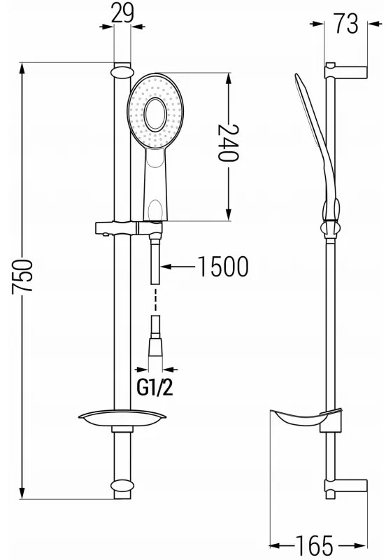 Mexen sprchový set DB73, černá, 785734584-70