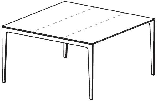FREZZA - Jednací stůl ALPLUS 140x140 cm