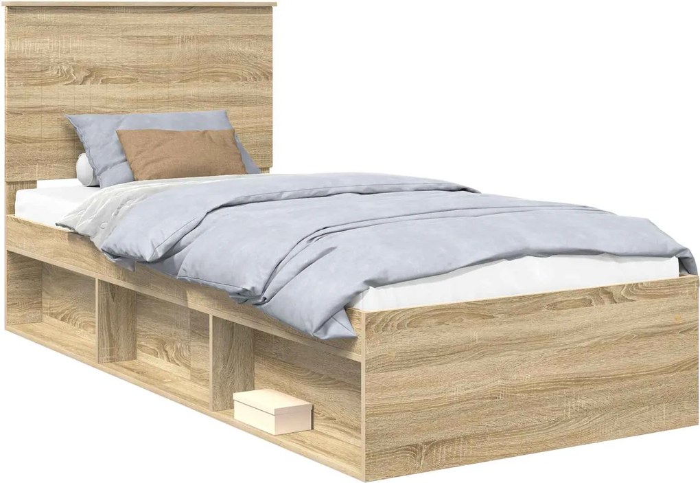 Rám postele s čelo Sonoma 90 x 190 cm Masivní borové dřevo 3411066