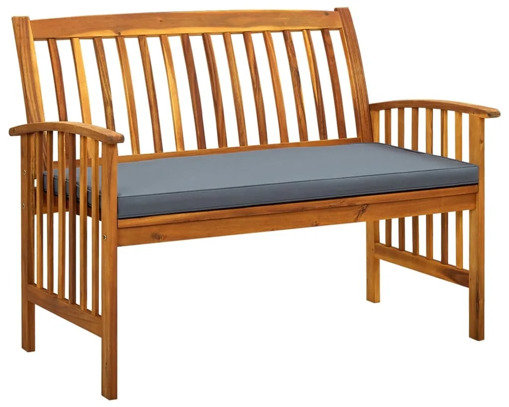 Zahradní lavice s poduškou 119 cm masivní akáciové dřevo 312133