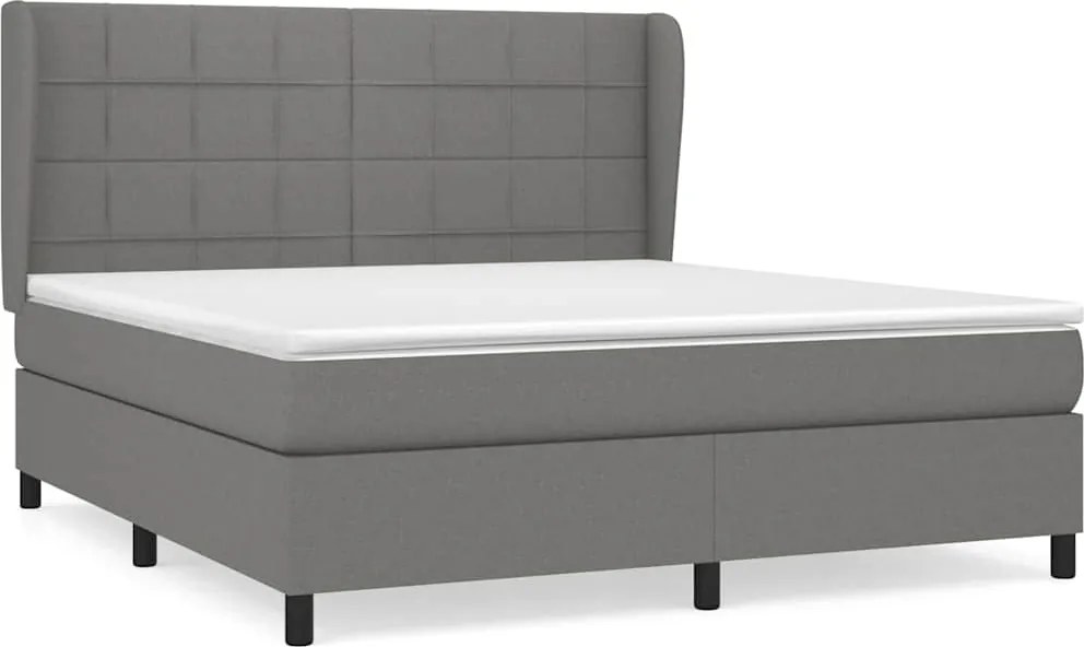 Box spring postel s matrací tmavě šedá 160x200 cm textil 3127974