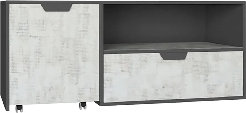 NANO e | TV stolek NA10 se zásuvkou | 120 cm | grafit/enigma