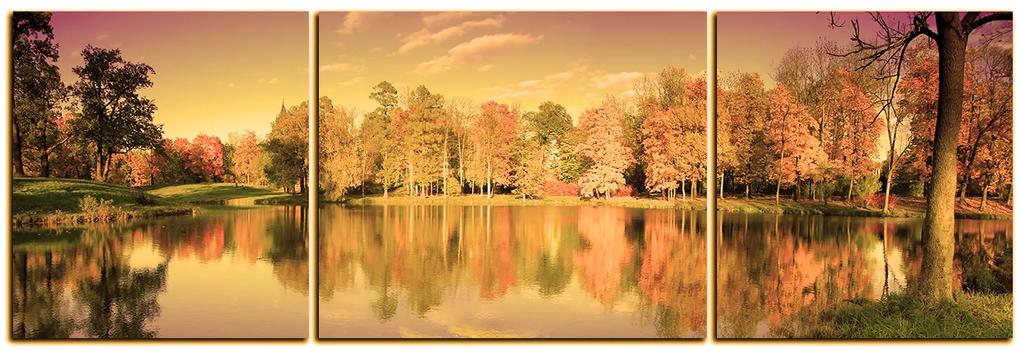 Obraz na plátně - Podzimní park - panoráma 5175FC (90x30 cm)