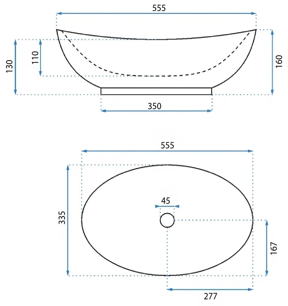 Keramické umyvadlo na desku REA KATE 55 bílé