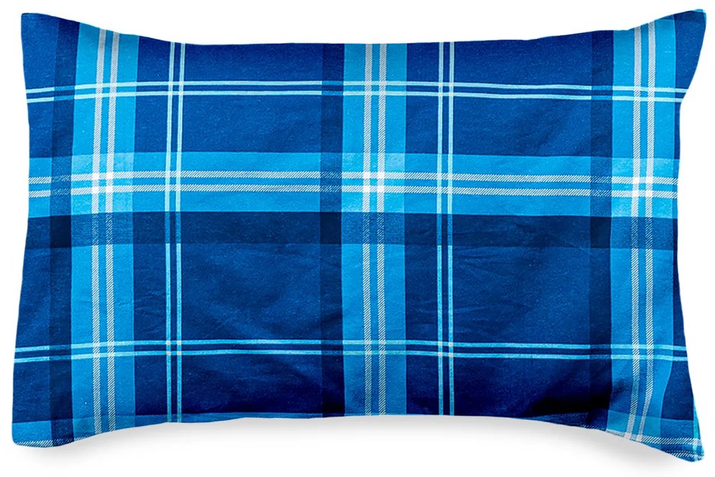 4Home Flanelový povlak na polštářek Blue plaid, 50 x 70 cm