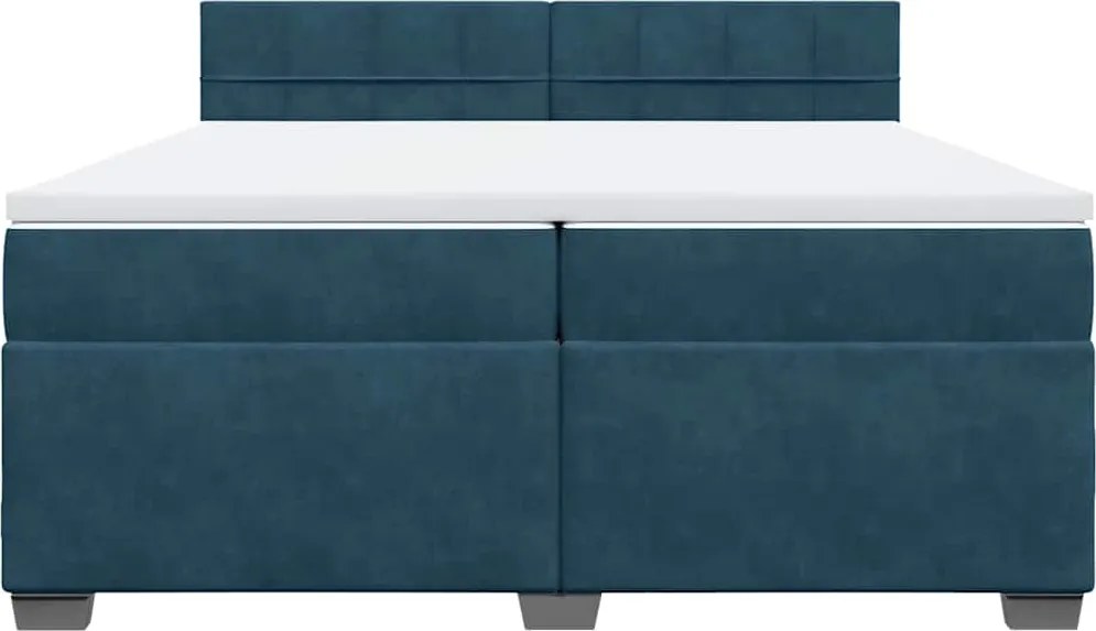 Box spring postel s matrací modrá 200 x 200 cm samet 3288706