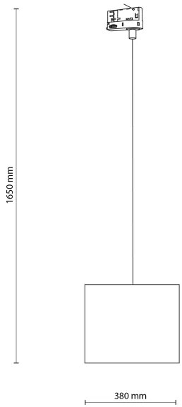 Lustr na lanku 3-fáz. lišto. systému TRACER 1xE27/15W/230V pr. 30 cm černá/bílá