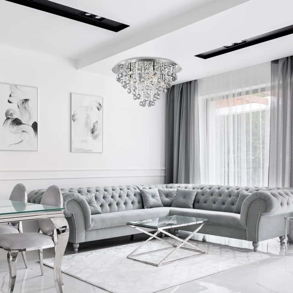 Toolight, Křišťálová stropní lampa APP514-5C 5xE14, chromová, OSW-00071