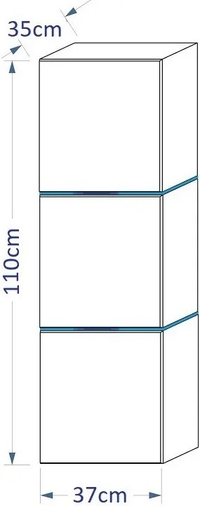 Ral Závěsná skříň GS 14 Barva dřeva: Bílá matná + lesklé čelo