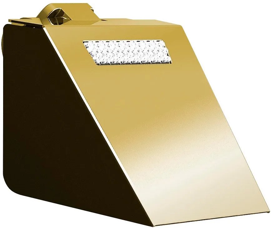 Sapho SOUL CRYSTAL držák toaletního papíru s krytem, zlato - 165049