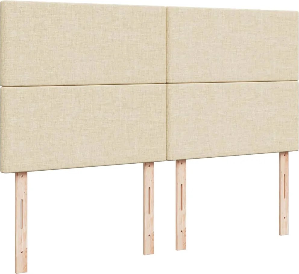 Box spring postel s matrací krémová 200x200 cm textil 3292893