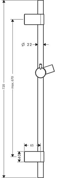 Hansgrohe Unica Sprchová tyč 720 mm 28662000