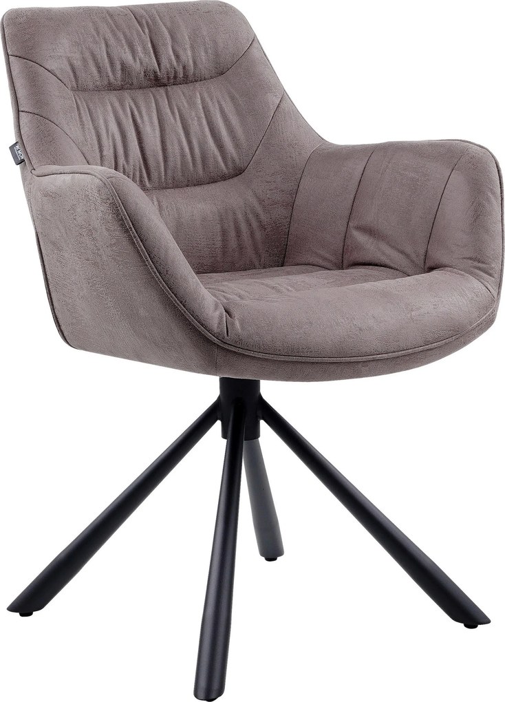 XXXLutz ŽIDLE S PODRUČKAMI, železo, struktura, šedohnědá Hom`in - Jídelní židle - 001971008410