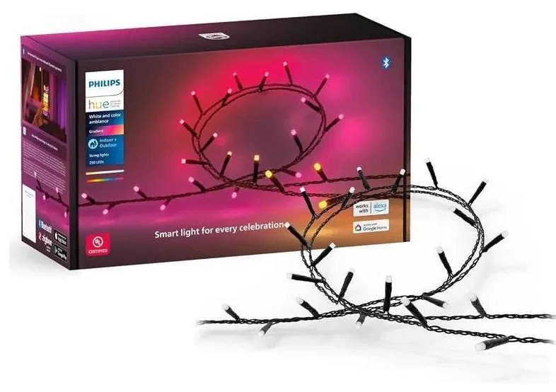 Philips Philips-LED RGBW Stmívatelný venkovní řetěz HUE WACA 250xLED 24,4 m IP54 P5923