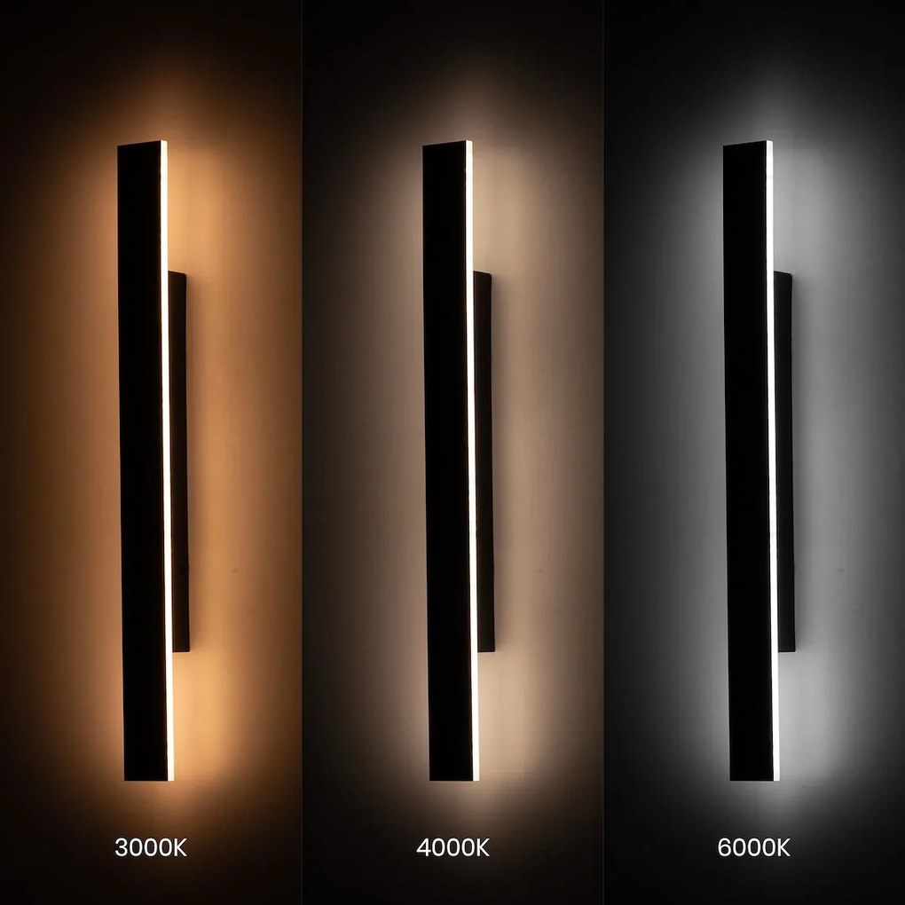 Exteriérové nástěnné LED svítidlo Wow, 1x LED 11w, 3CCT, černá, (60 cm)