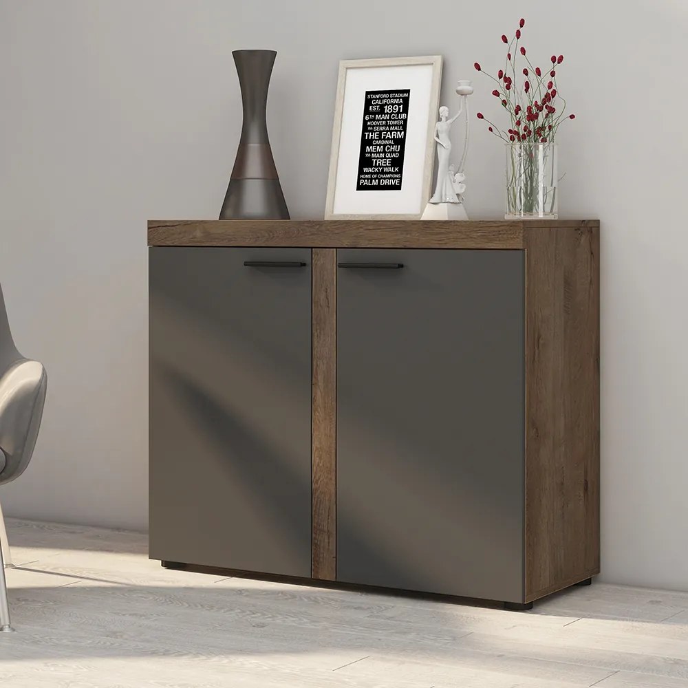 Obývací stěna Rumba + komoda 2F | 270 cm + 97,2 cm | lefkas/grafit