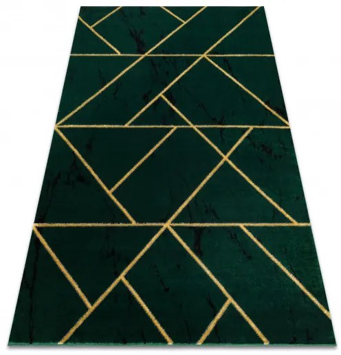 Dywany Łuszczów, Kusový koberec Emerald geometric 1012 green and gold, 80x150, zelená, chodba / předsíň