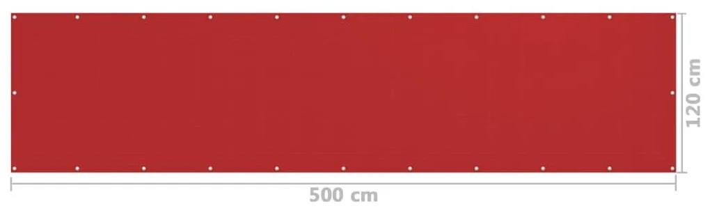 Balkonová zástěna červená 120 x 500 cm HDPE - Default Title