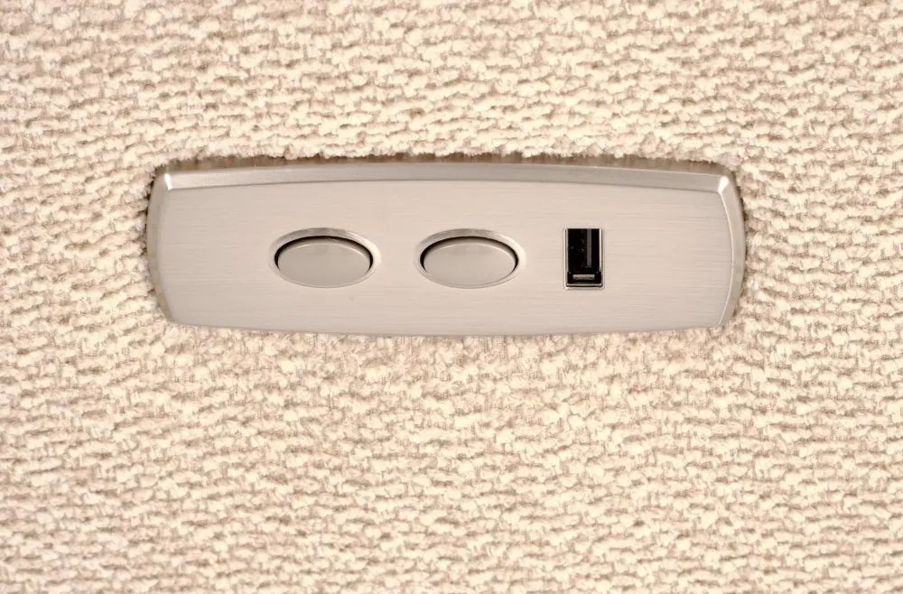 TV křeslo GALEON s elektrickým polohováním — látka, béžová