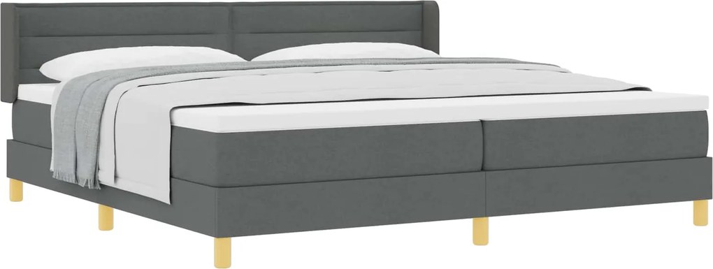 Postel s boxspringem s matrací Tmavě šedá 200 x 200 cm textil 3341252
