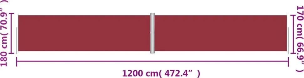 vidaXL Zatahovací boční markýza 180 x 1 200 cm [318077] Barva: krémová