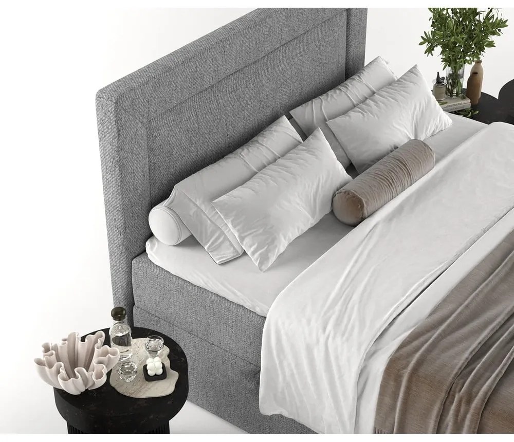 Šedá boxspring postel s úložným prostorem 180x200 cm Imagine – Maison de Rêve