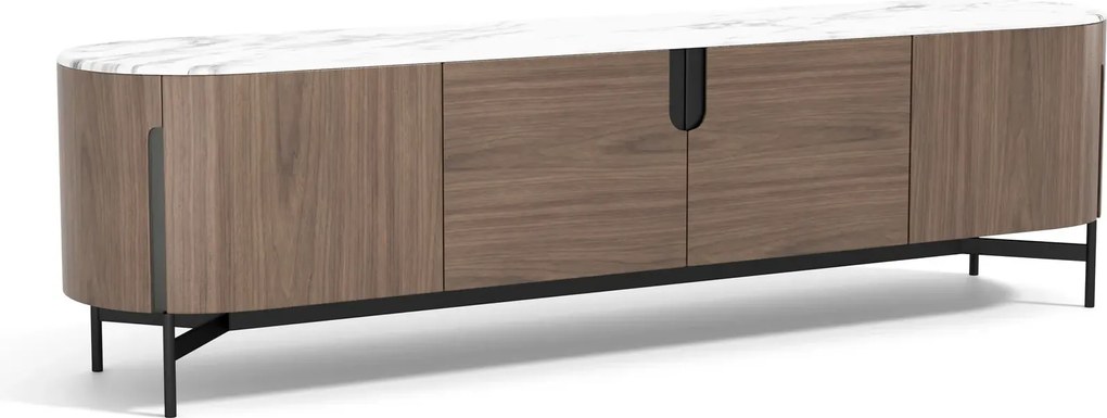 TV stolek Silario 220 cm ořech/mramor