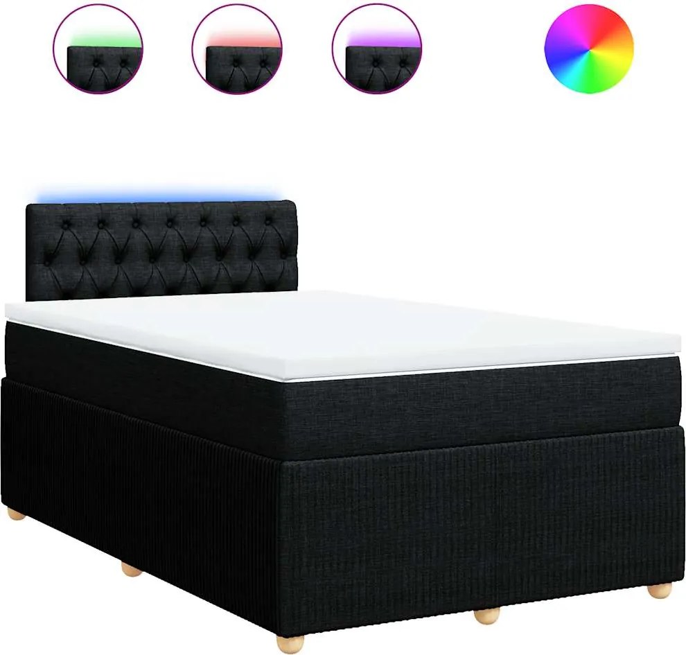 Box spring postel s matrací černá 120x200 cm textil 3289732