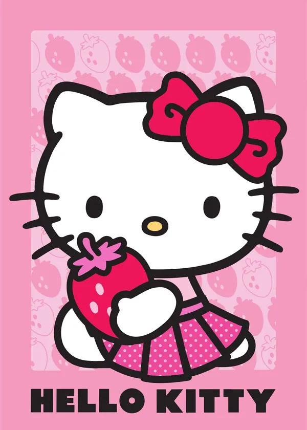 Vopi Dětský koberec Hello Kitty jahoda růžový 95x133 cm