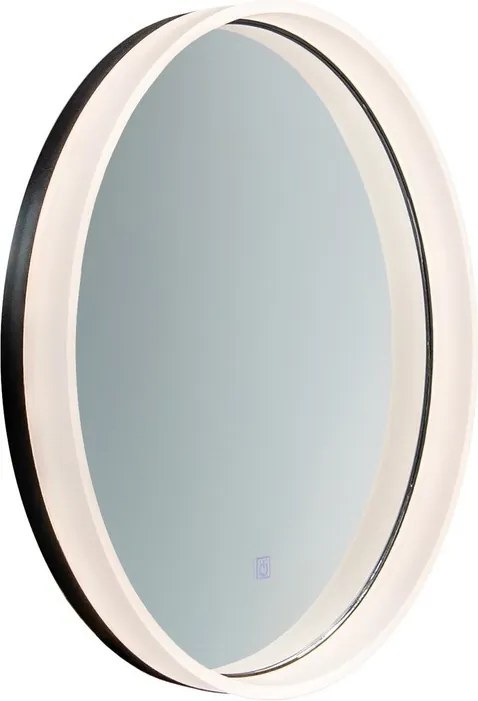 Dotykové nástěnné zrcadlo s LED osvětlením ORION 80 cm černé