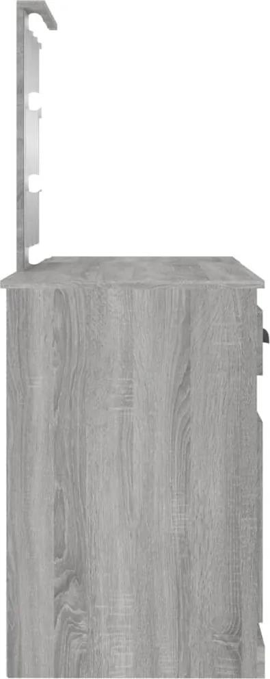 vidaXL Toaletní stolek s LED 130 x 50 x 132,5 cm [3185349] Barva: Betonová šedá