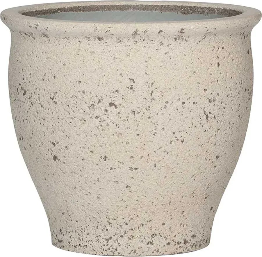 Kulatý květináč BOGA, vláknocement, 38x42 cm, béžový