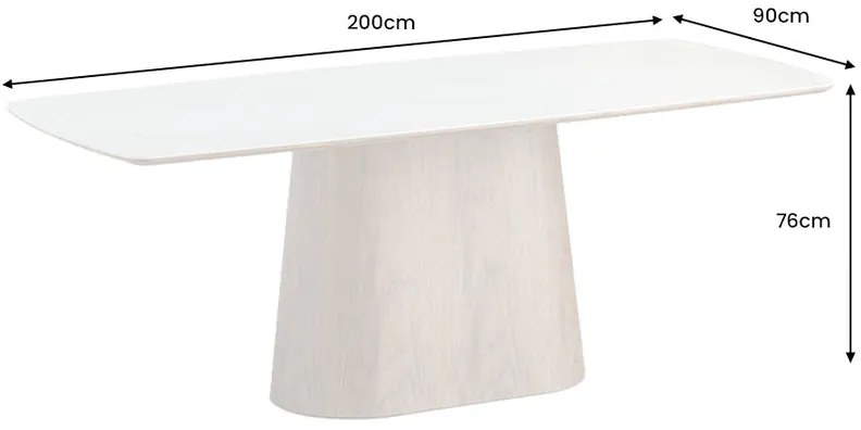 Invicta Hnědý jídelní stůl UNIQUE 200x90cm bílý mramor 45139