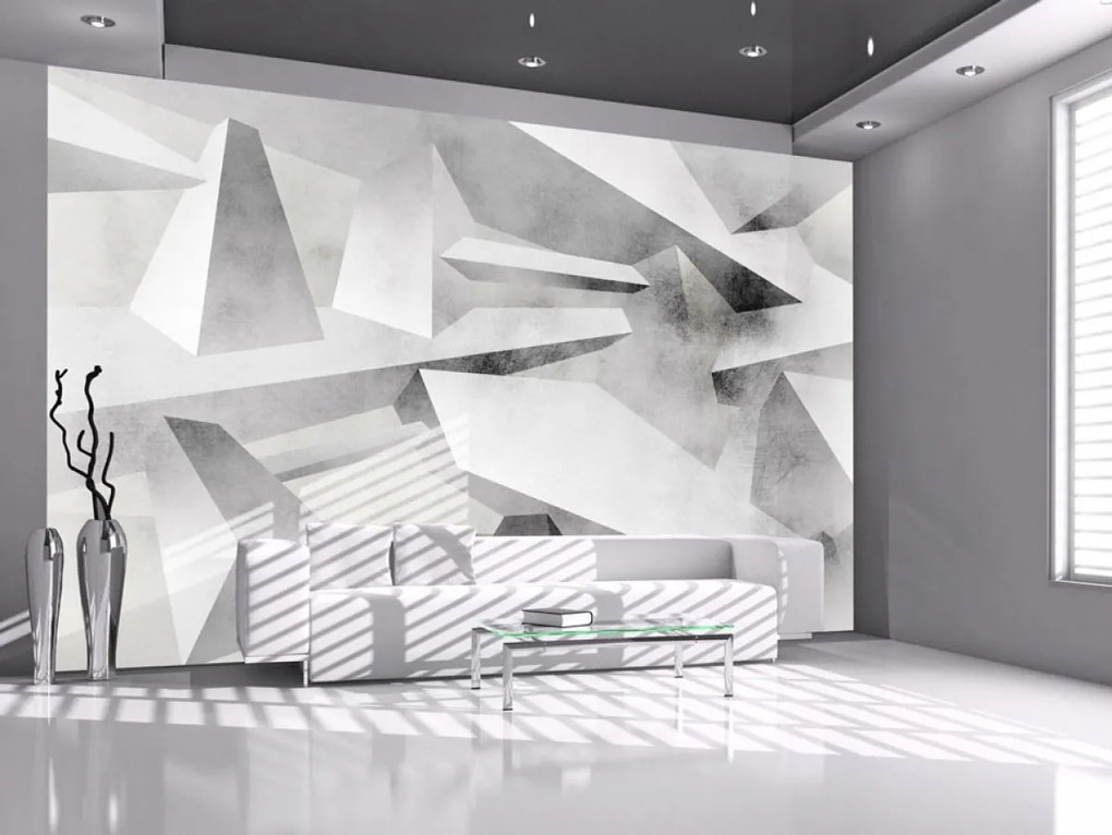 3D abstraktní tapeta šedá (150x105 cm) - Murando DeLuxe