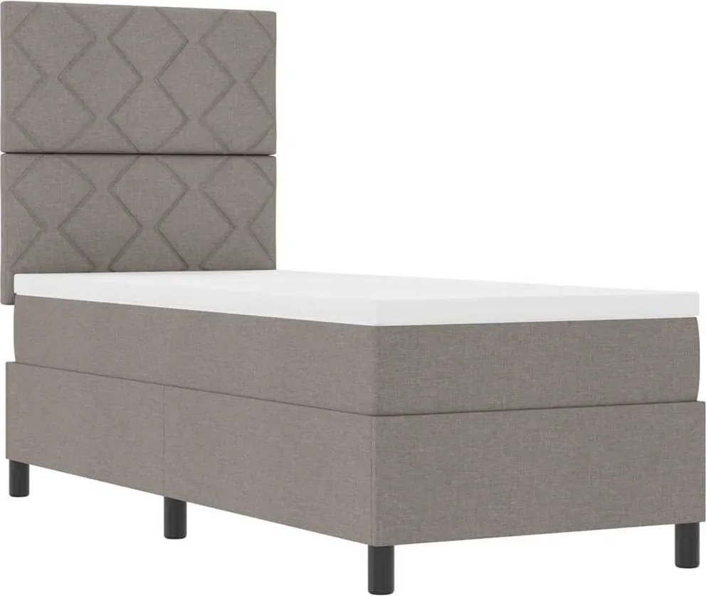 Postel s boxspringem s čelo Taupe 80 x 200 cm textil 3339424