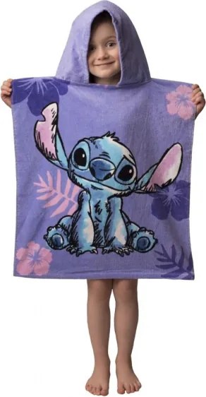 Jerry Fabrics Plážová osuška pončo Lilo a Stitch 50x115 cm
