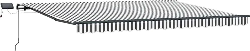 Ručně zatahovací markýza s LED antracitová a bílá 400 x 300 cm 3310231