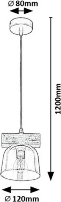 Rabalux 3118 závěsný lustr s prvky dřeva