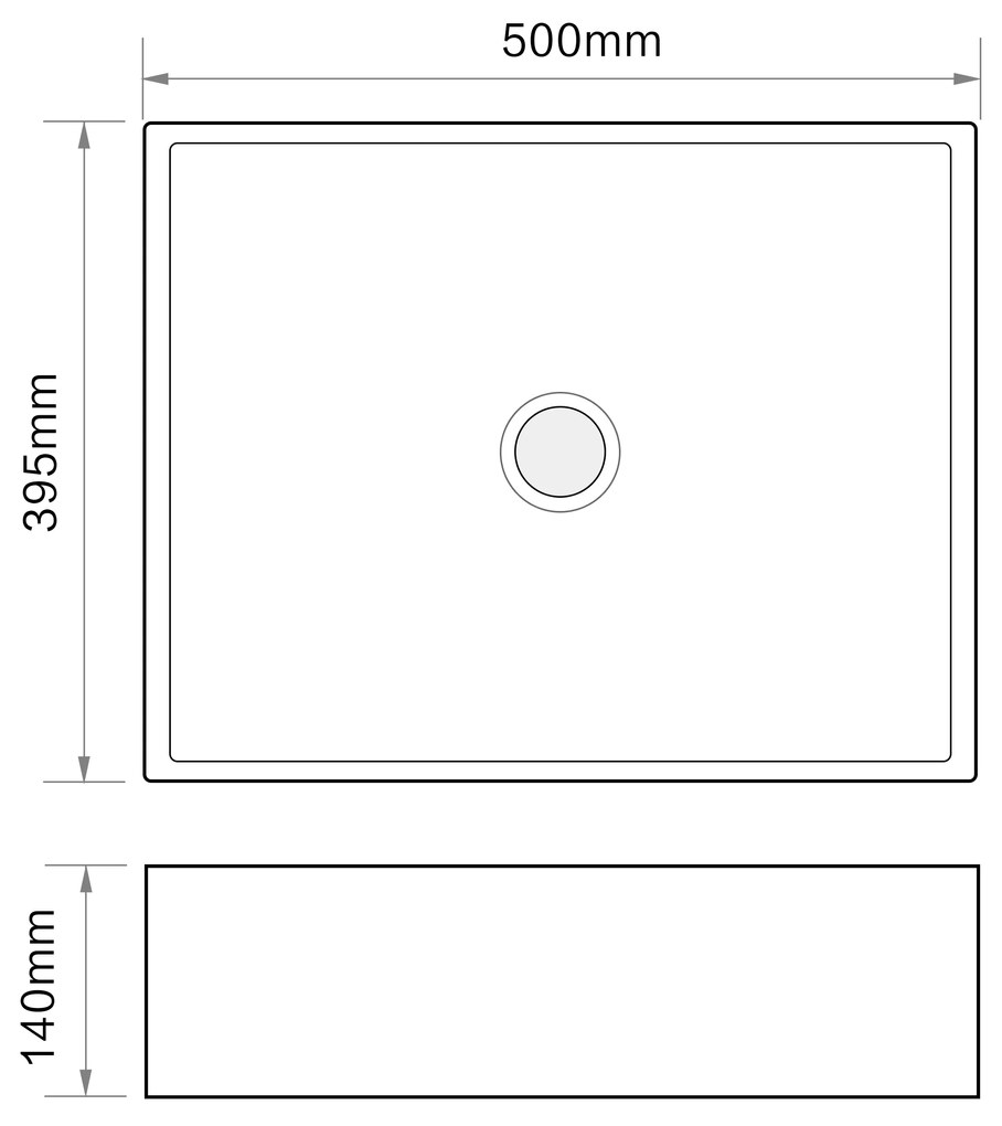 Erga Elsa, umyvadlo na desku 500x395x140 mm, bílá lesklá, ERG-V03-9506-WH