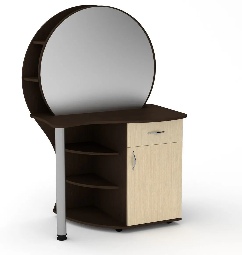 Toaletní stolek BEAUTY 3  se zrcadlem Barva: Wenge / Javor