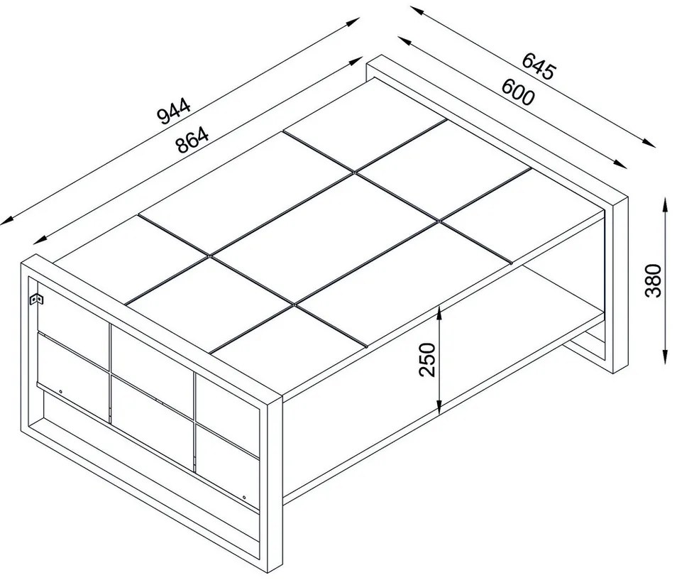 Casarredo Konferenční stolek LAPAS ořech