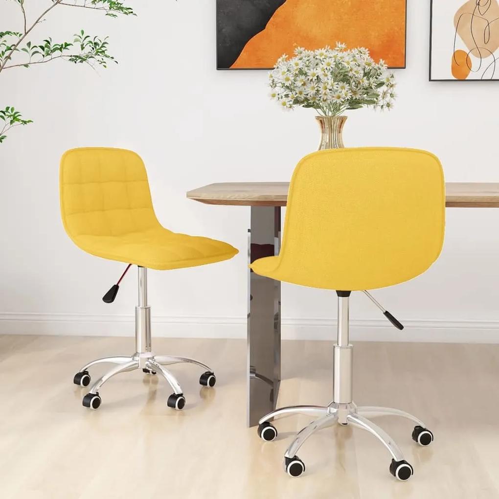 vidaXL Otočné jídelní židle 2 ks textil [334016] Barva: horčicově žlutá