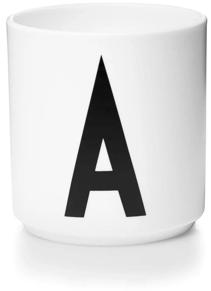 DESIGN LETTERS Porcelánový hrneček/dózička Letters 300 ml D, černá barva, bílá barva, porcelán