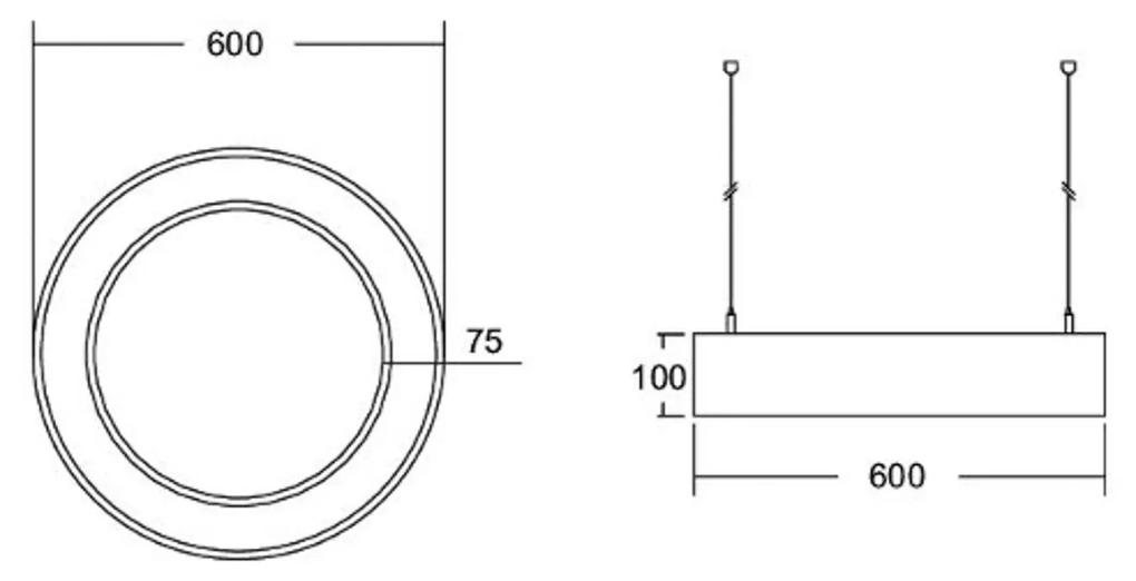 BRUMBERG Biro Circle Ring10 přímý Ø 60 cm zap/vyp černá 830