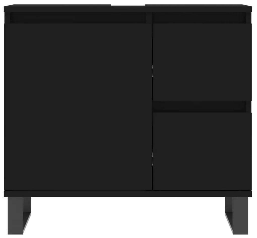 Koupelnová skříňka černá 65 x 33 x 60 cm kompozitní dřevo